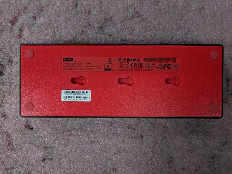 Lenovo ThinkPad Thunderbolt 4 Workstation Dock Type 40B0 DK2131 With PA ...