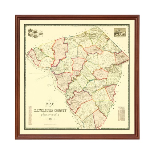 Old Map of Lancaster County, PA 1851 - Vintage Pennsylvania | eBay