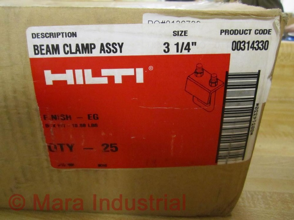 Hilti 00314330 Beam Clamp Assy (Pack of 25) | eBay