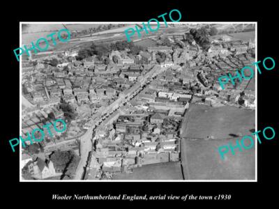 OLD 6 X 4 HISTORIC PHOTO OF WOOLER ENGLAND AERIAL VIEW OF THE TOWN ...