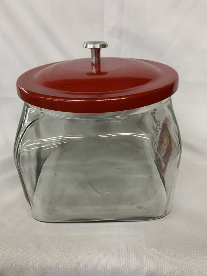 "SUNBEAM BREAD" GLASS COUNTER TOP JAR (8"x 6.5") NEAR PERF COND, VERY ...