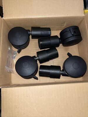 MJM International Twin Wheel Nylon Threaded Stem Casters - (4) 4" Dia ...