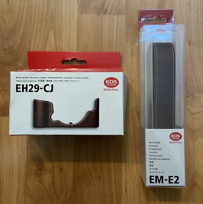 CANON EH29-CJ BODY JACKET (BROWN) NEW + EM-E2 NECK STRAP (BROWN) NEW | eBay