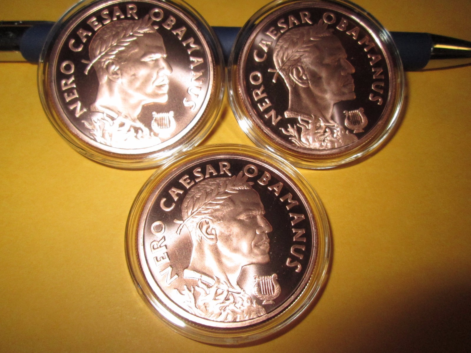 2017 Silver Shield Nero Caesar Obamanus Obama 3 x 1 oz Copper BU Round ...