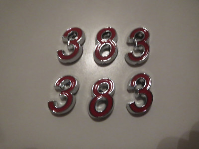 Chevrolet 383 Stroker Hood Scoop Fender Trunk Engine Id Emblems Set Red