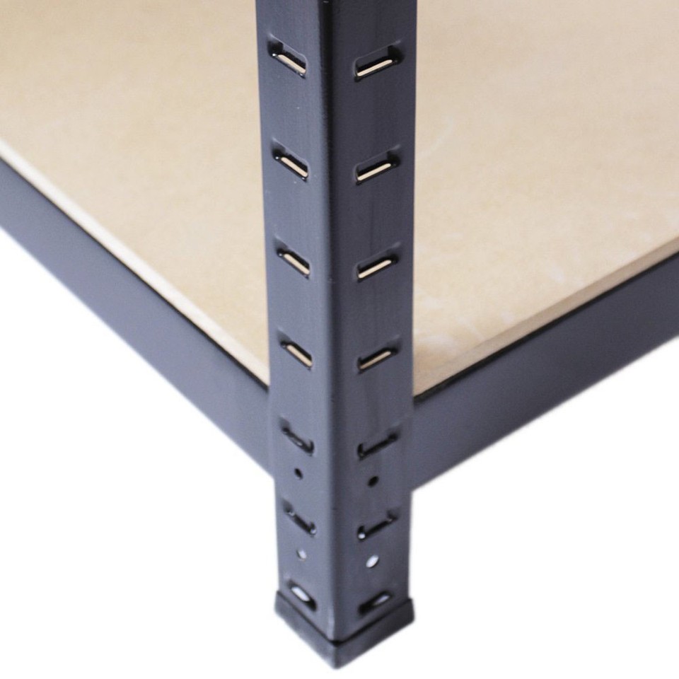 2 x BLACK Warehouse Shelving Units 150 x 70 x 30 Shop Stockroom Shed ...