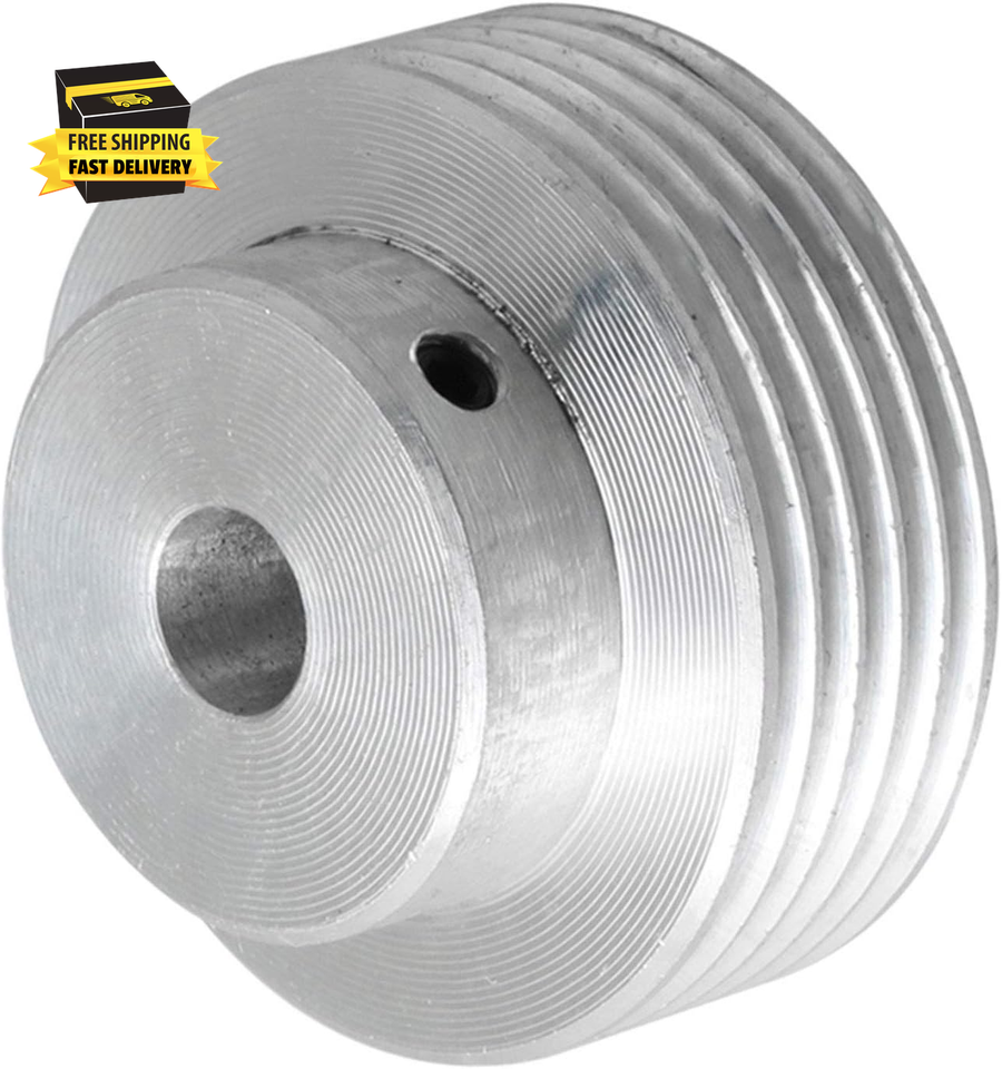 Aluminum Multi-Ribbed Belt Pulley V-Belt Pulley OD 40Mm Silver (Inner ...