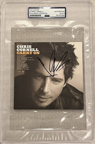 PSA Encapsulated CHRIS CORNELL Signed Autographed Carry On CD Cover ...
