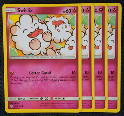 Pokemon Cards 4x Swirlix 153/236 Playset Cosmic Eclipse NM/M | eBay