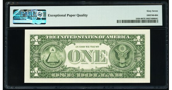 2003A $1 Radar Serial Number Note New York 67 EPQ PMG Superb Gem UNC ...