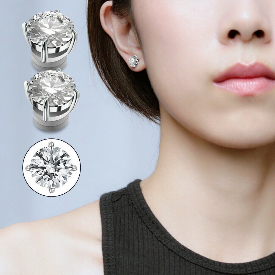 Gothic Hoop Earrings Titanium Steel Magnetic Stud Ear Plugs Womens Mens ...