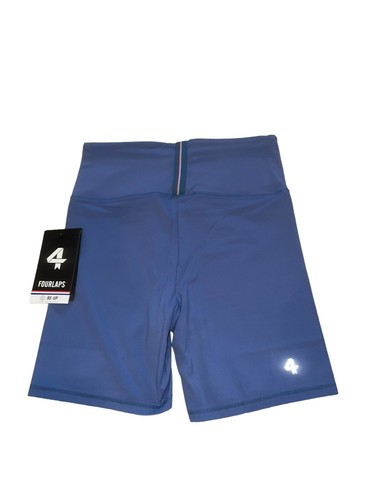 NWT Four Laps Womens Arc Athetic Shorts Steel Blue High Rise Elastic ...