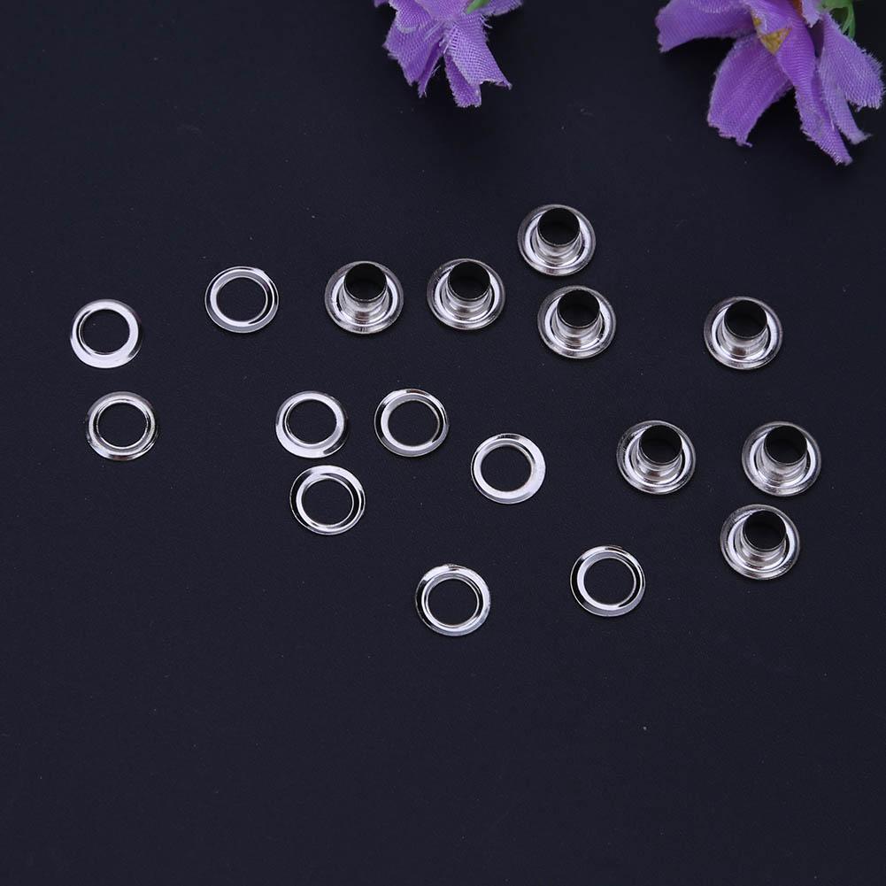 5x100sets Eyelet with Washer Leather Craft Repair Grommet(Silver)(5mm ...