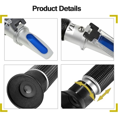 Brix Refractometer with ATC, Dual Scale - Specific Gravity & Brix ...