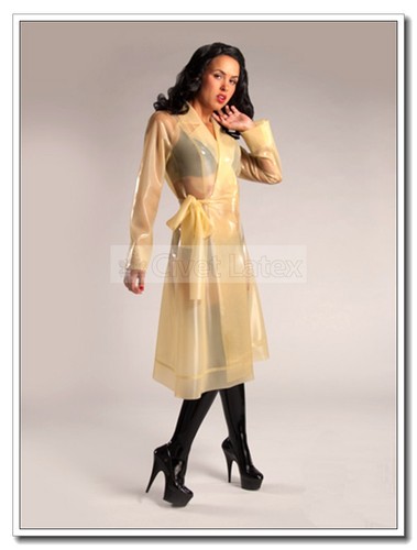 Latex Robes Nightgown Sexy Transparent Long Length Waist Belt Customize ...