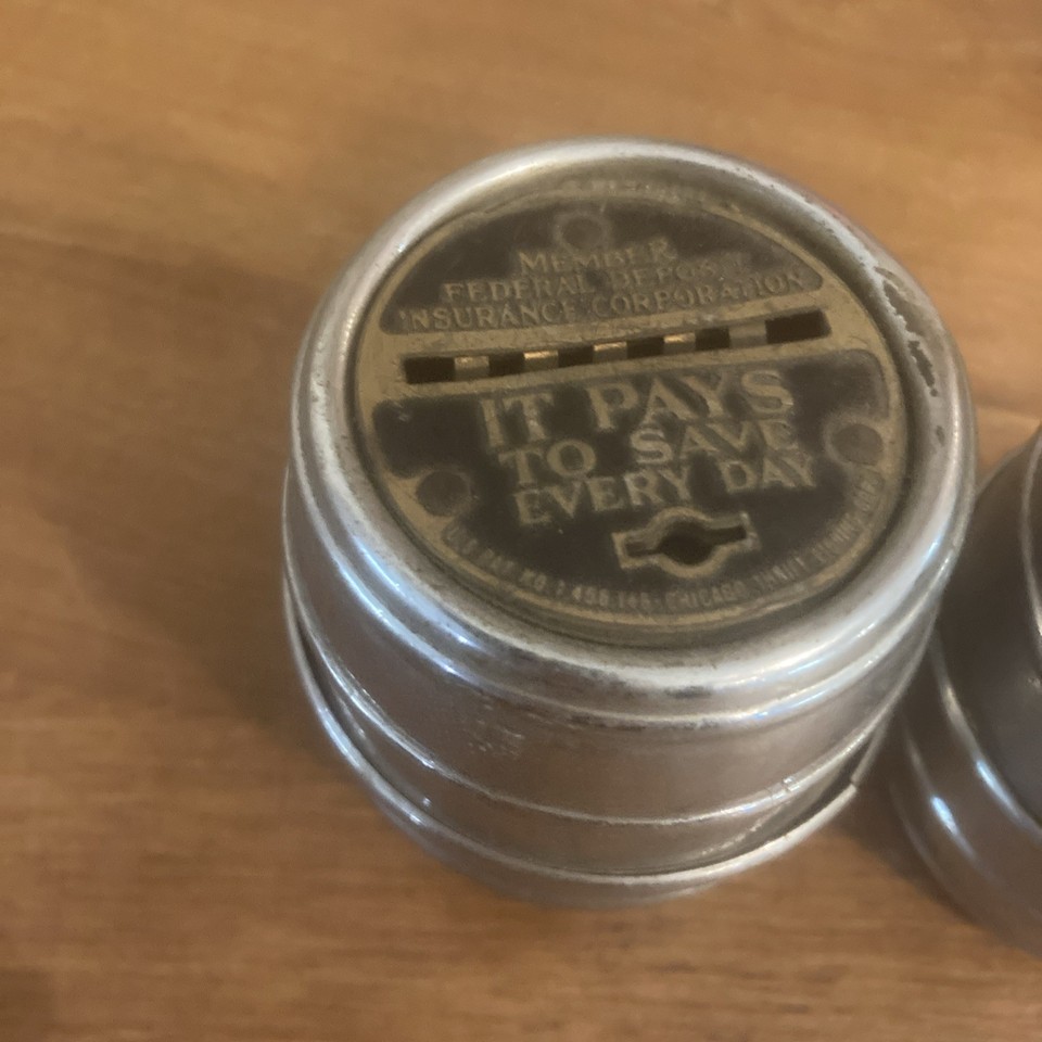 Vintage Barrel Banks A Penny Saved Pair Citizens Bank Wadsworth Ohio | eBay