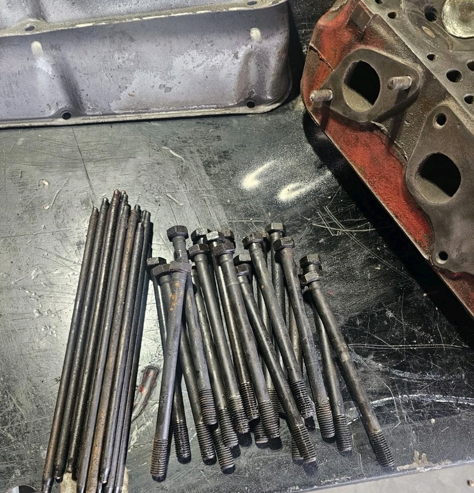 DODGE CHRYSLER HEMI HEADS SET PUSHRODS BOLTS VALVE #1635779-2 DESOTO ...