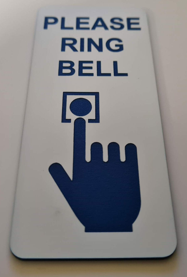 Please Ring Bell Sign Plaque Door Doorbell Buzzer Push Button Intercom ...