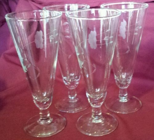 4 PRINCESS HOUSE HERITAGE PILSNER PARFAIT BEER GLASSES CRYSTAL 7 3/4 ...
