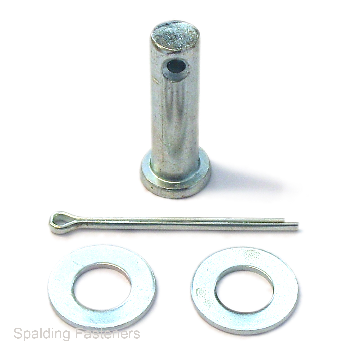 Clevis Pins With Split Pins & Flat Washers Zinc Plated- 1/4 - M6 & 3/8 ...