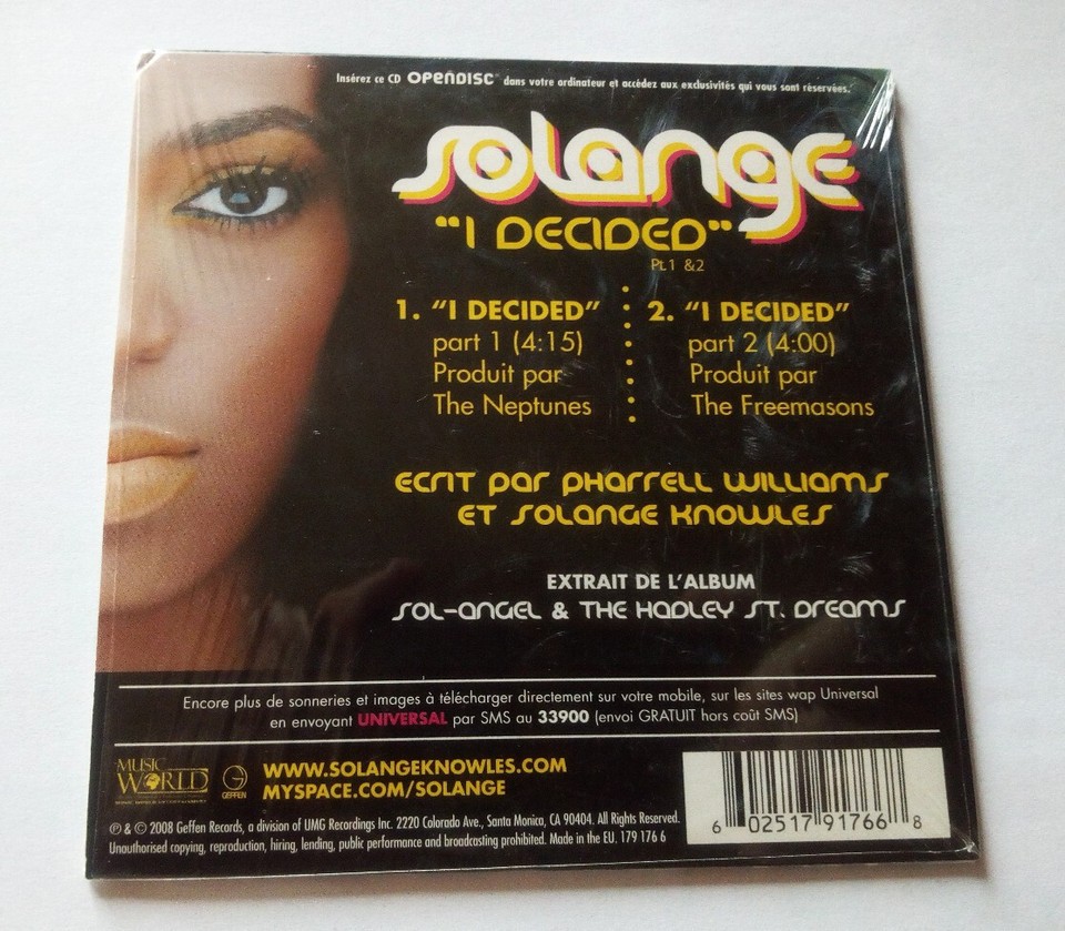Solange - I Decided - CD Single - 2008 - Pop 2TR Cardsleeve Solange ...