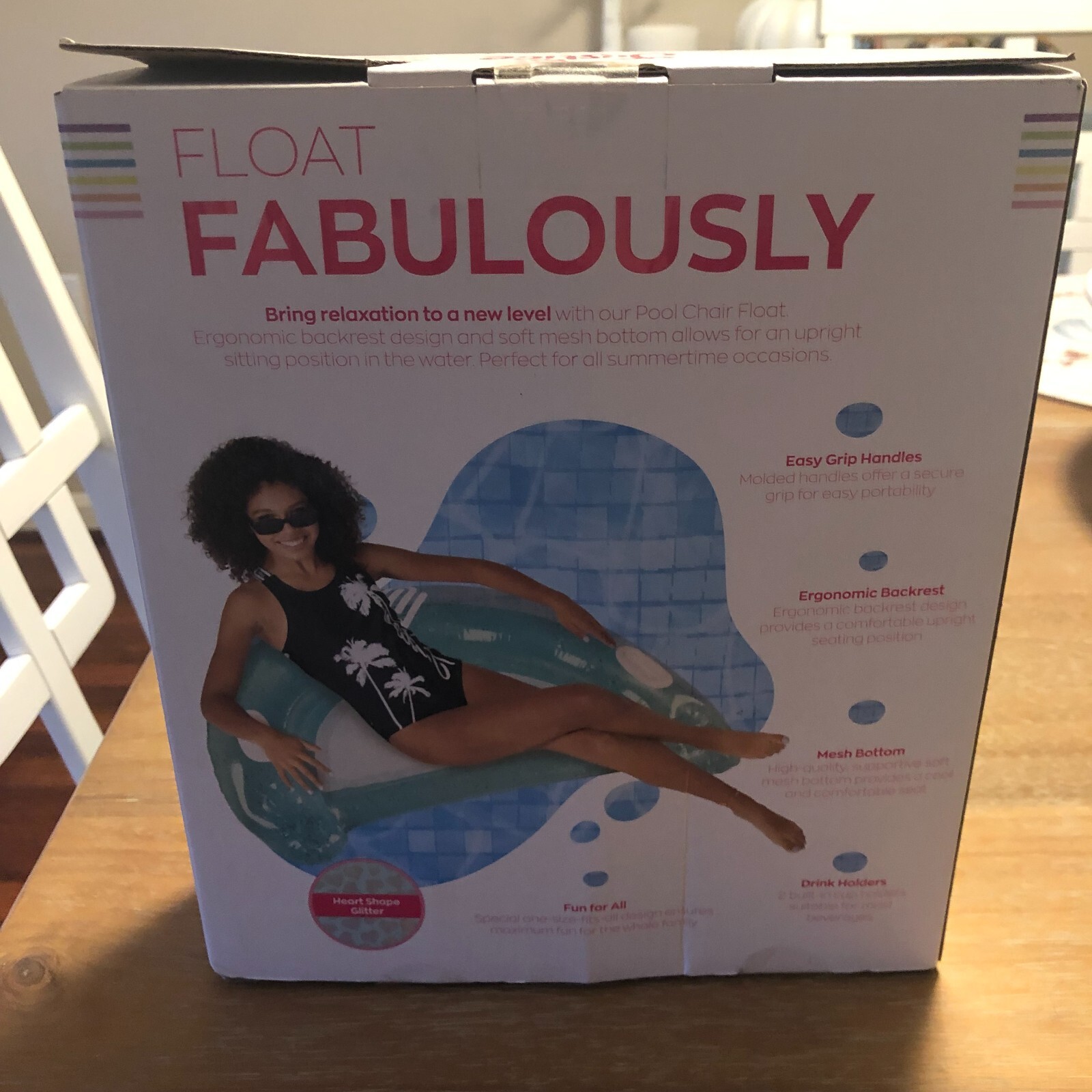 Justice Inflatable Pool Chair Float Electric Teal, Unisex-READ ...