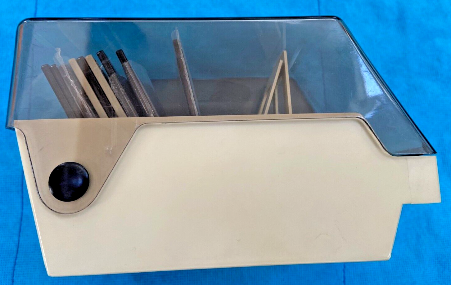 3.5" 3 1/2" Floppy Disk Storage Box with 9 Blanks and 3 Dividers VTG ...