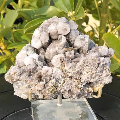 408g Natural Panda Hexagonal Calcite Quartz Crystal Cluster Mineral ...