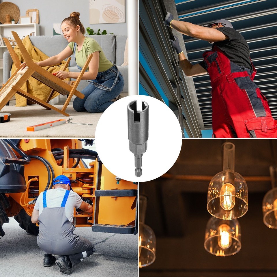 Wing Nut Driver 12mm Metric Socket 1/4" Hex Shank Deep Slot Wing Nut ...