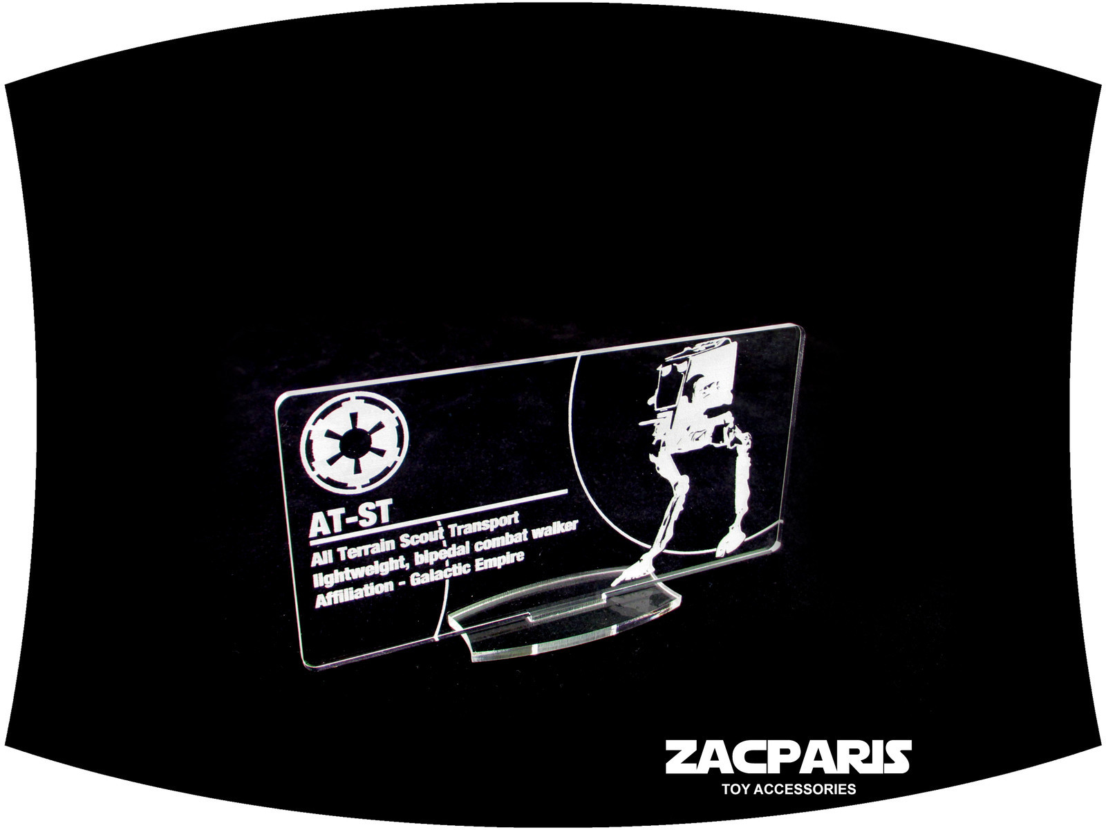 DISPLAY PLAQUE for UCS Lego 10174 AT-ST , ATST Models, etc Clear etched ...