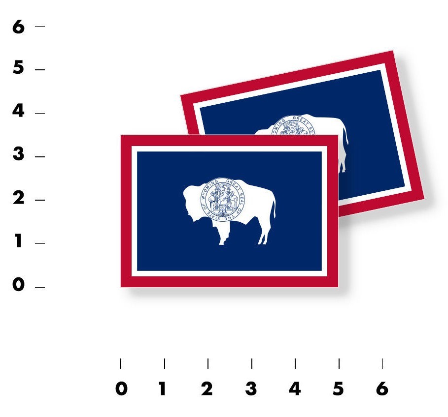 WYOMING STATE FLAG STICKERS - Vinyl Decal - Choose Size - Sets of ...