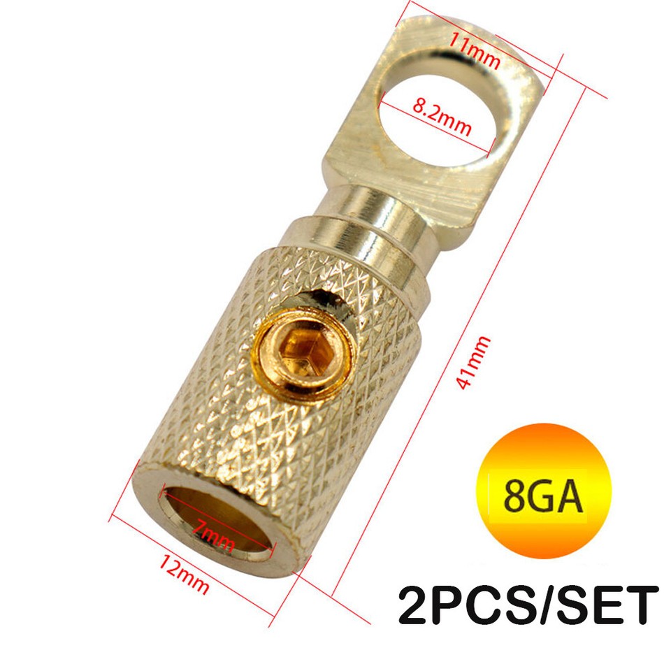 2/4pcs Car Power Ground Wire Coupler Butt Connector 0 /4 /8 Gauge Screw ...