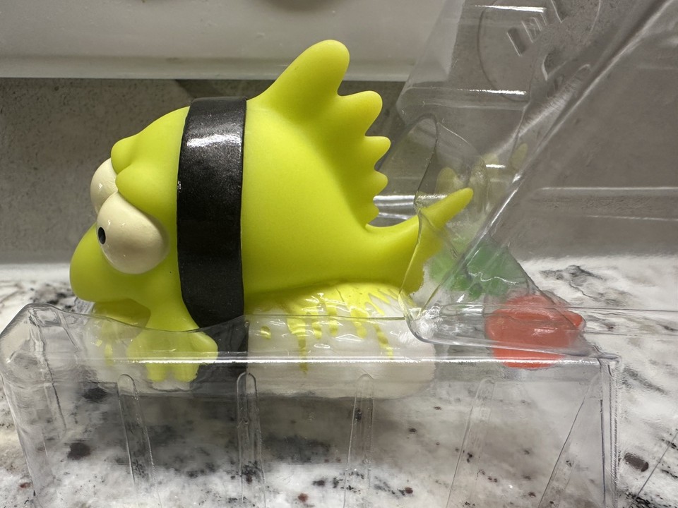Simpsons Kidrobot Figure Nigiri Blinky Fish Radioactive fish toxic neon ...