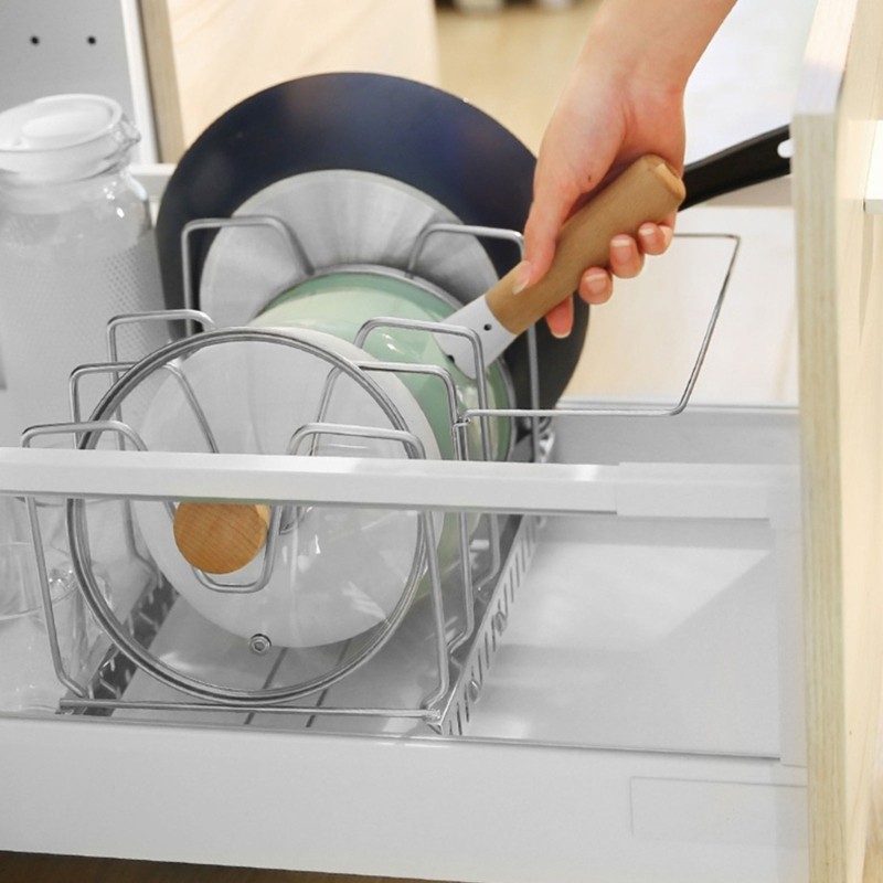 Space Efficient Steel Extendable Holder Suitable for Kitchen Pot Lid ...