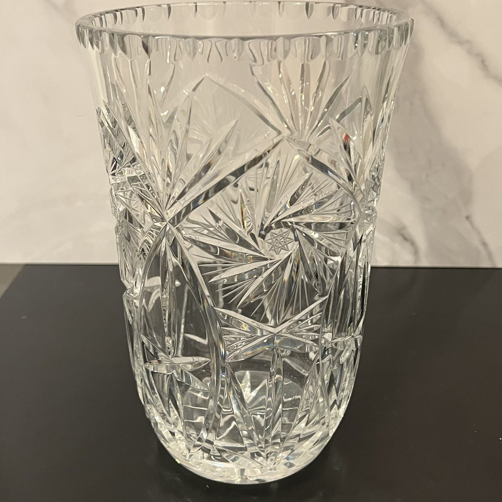 Kusak Berlin Hand Blown Crystal 10” Vase Cut Kusak Glass Works Excellnt ...