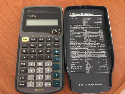 Texas Instrument TI-30XA Scientific Calculator Solar Hard Case with ...