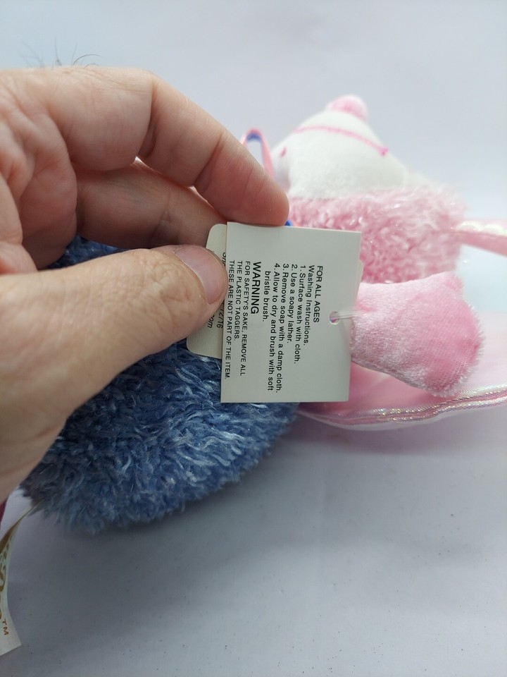 Pink Blue Bumble Bee Smiling 10” Dandee Plush Soft Stuffed Animal ...