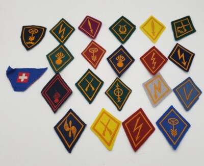Swiss Army uniform collar tabs Infantry duty uniform patch Lot Wool ...