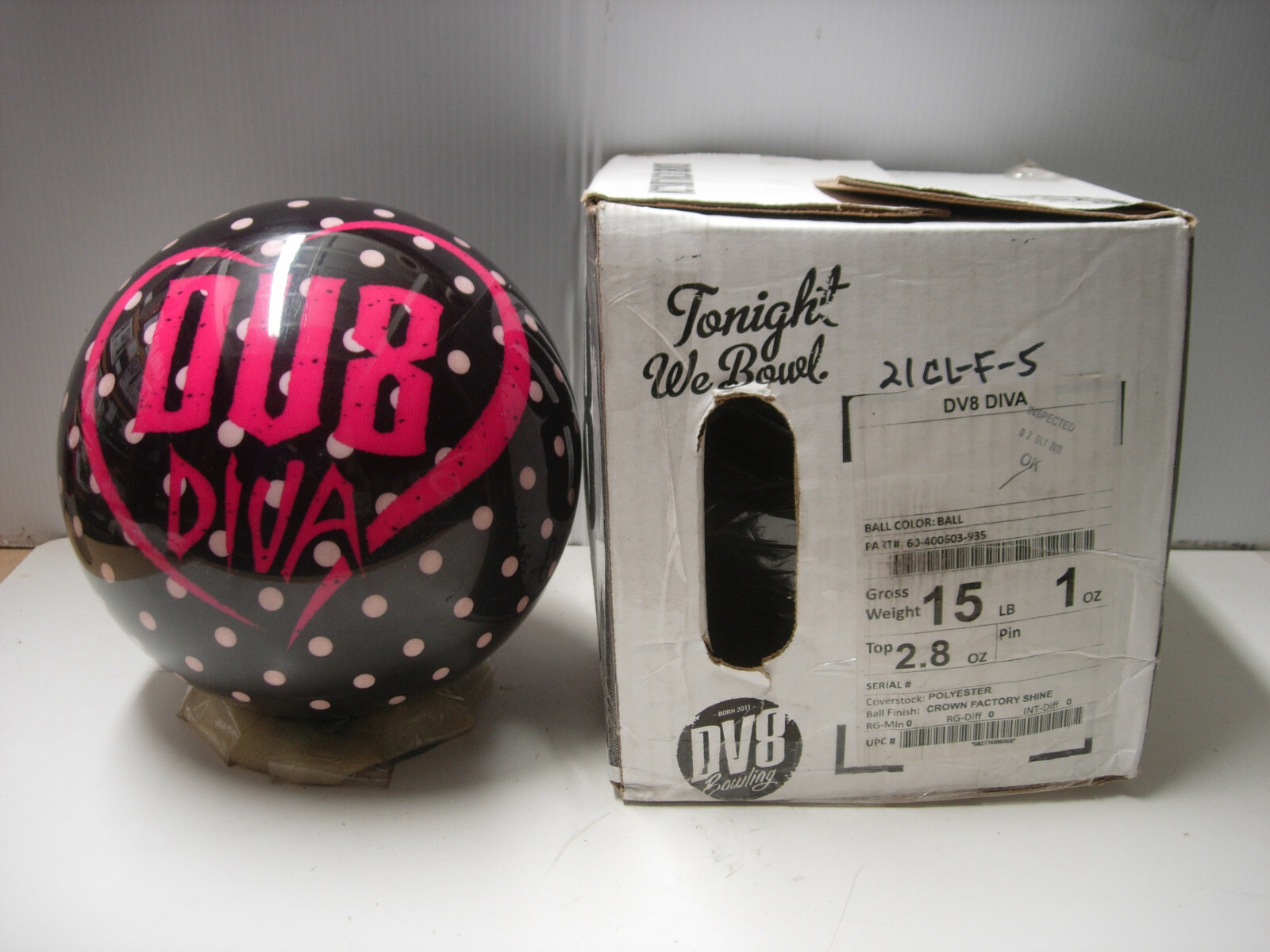 15# 1 oz, TW 2.8 DV8 DIVA POLYESTER Bowling Ball | eBay