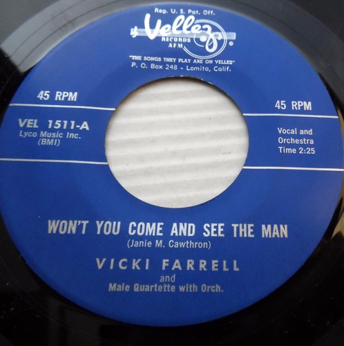 Vicki Farrell Blanc Gospel 45 Won'T Vous Come & See The Man I See Him ...