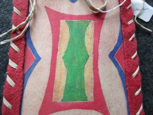 NATIVE AMERICAN PARFLECHE BAG, INDIAN RAWHIDE PAINTED DOCUMENT POUCH ...