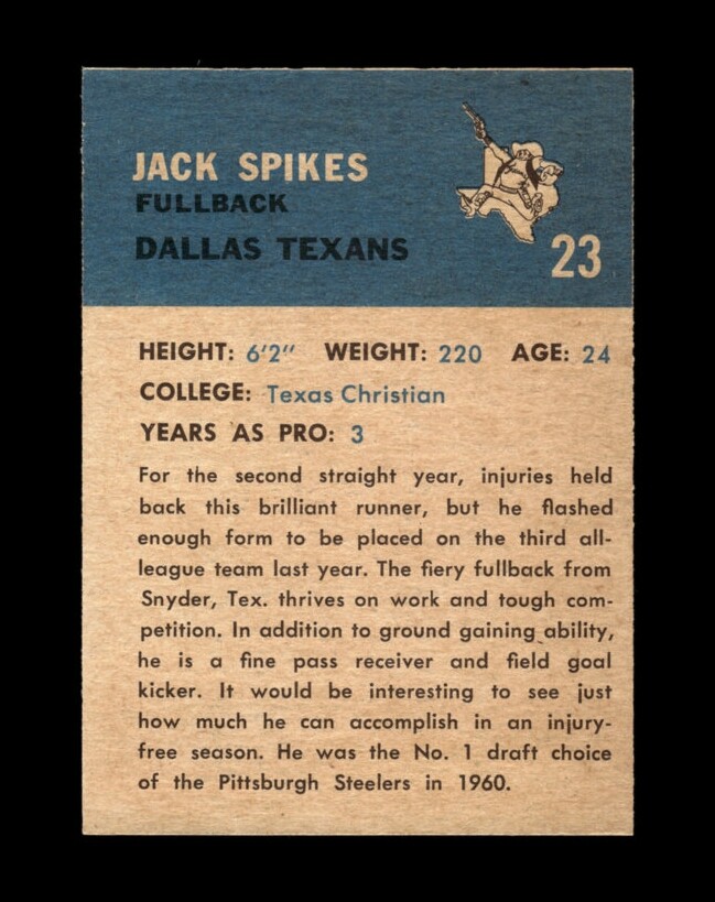 1962 Fleer Set-Break # 23 Jack Spikes EX-EXMINT *GMCARDS* | eBay