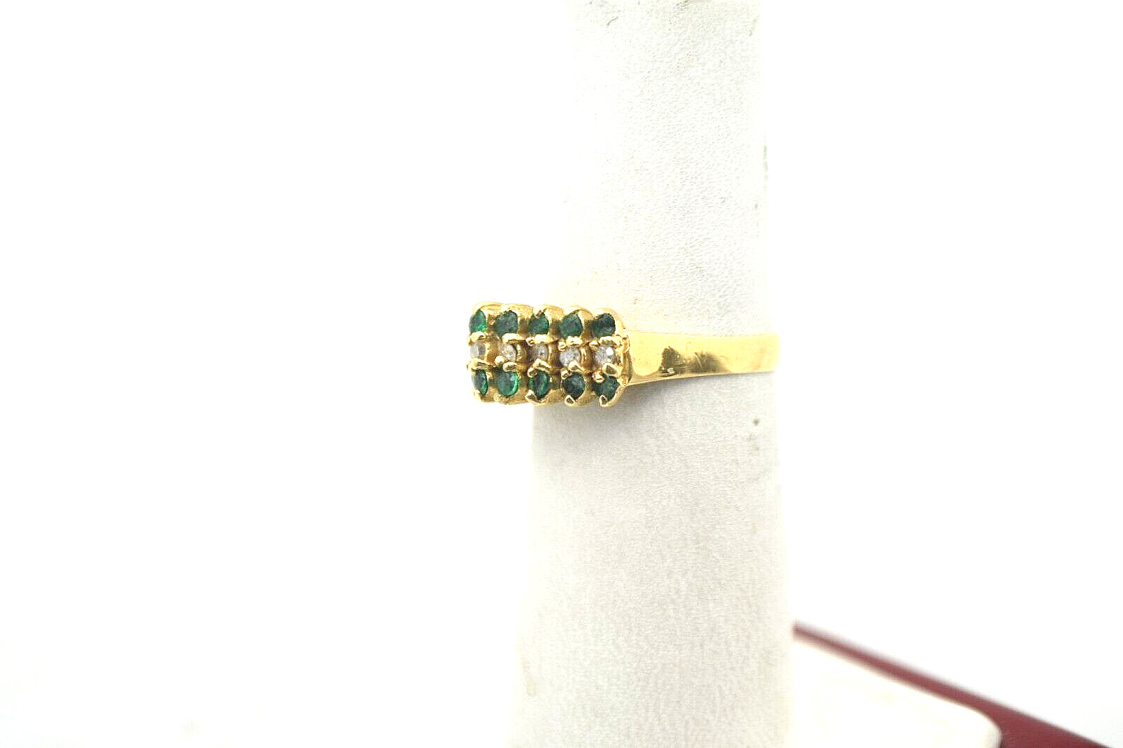 14K YELLOW GOLD EMERALD & DIAMOND PYRAMID RING (BTS1… - Gem