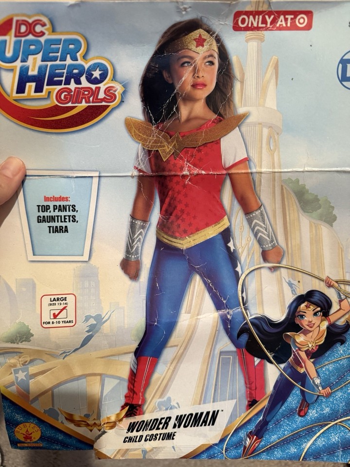 DC Superhero Deluxe Wonder Woman CHILD Girls Costume Size L Large 8-10 ...