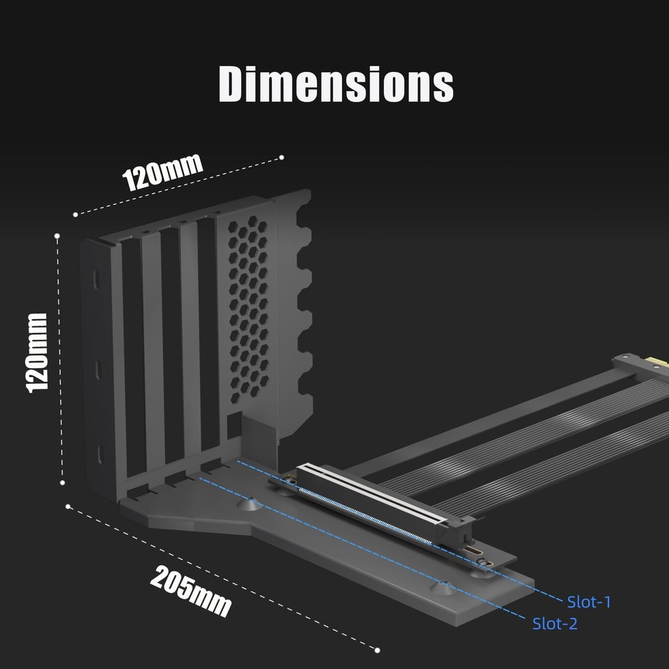 GPU Vertical Mounting Bracket Kits PCIE 5.0 X16 Riser Cable Mounting ...