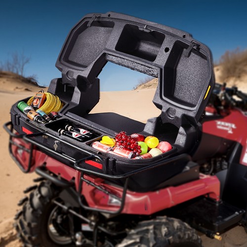 75L ATV Rear Trunk Cargo Storage Box Rack Luggage Case for UTV Can-am ...