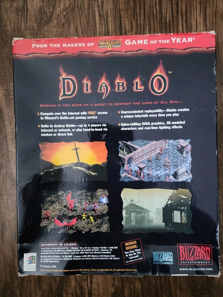 Diablo 1 PC CD Rom 1996 Big Box Blizzard Windows 95 (SEALED) | eBay