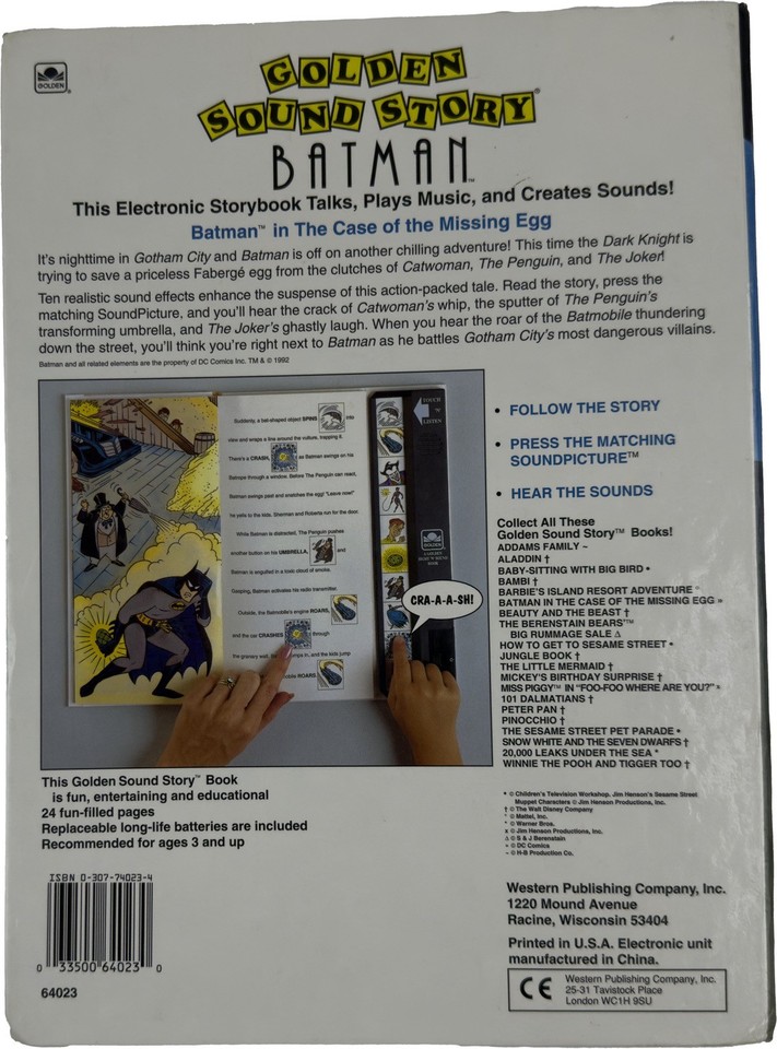 1992 Golden Sound Story Batman Case of the Missing Egg HC | eBay