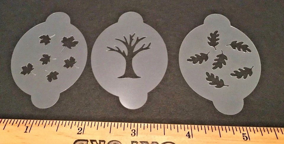 Face paint stencils tree with inter-changeable leaves x 3 Myler 2.5 ...