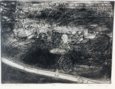 Maria Downey, listed CA/Irish artist, etching 9 x 12, pencil signed | eBay